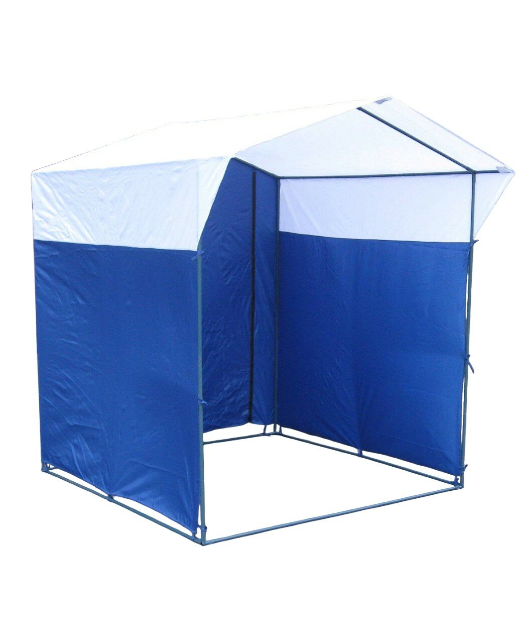 Палатка торговая Домик 1,5х1,5 м (каркас из трубы 18 мм) бело-синяя.