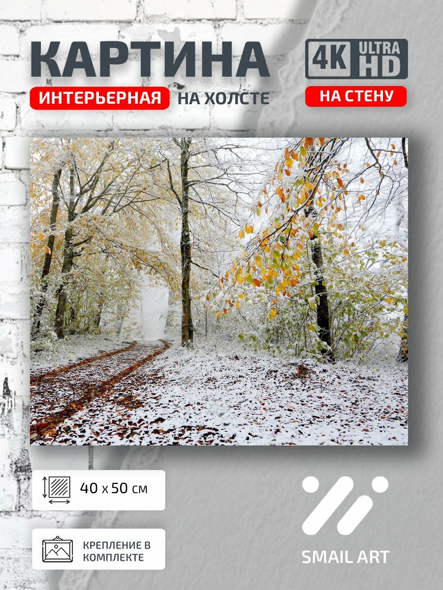 Картина на холсте интерьерная 40 на 50 на стену Осень Landscape для спальни пейзаж интерьер