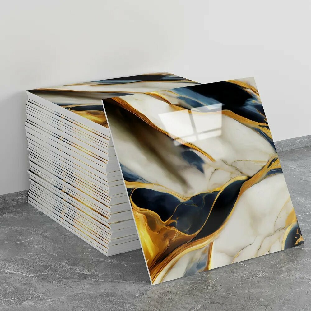 Самоклеящиеся стеновые панели с эффектом мрамора, панель ПЭТ 30х30 см, огнестойкие водостойкие и быстрый монтаж, для кухни, ванной, акцентных стен