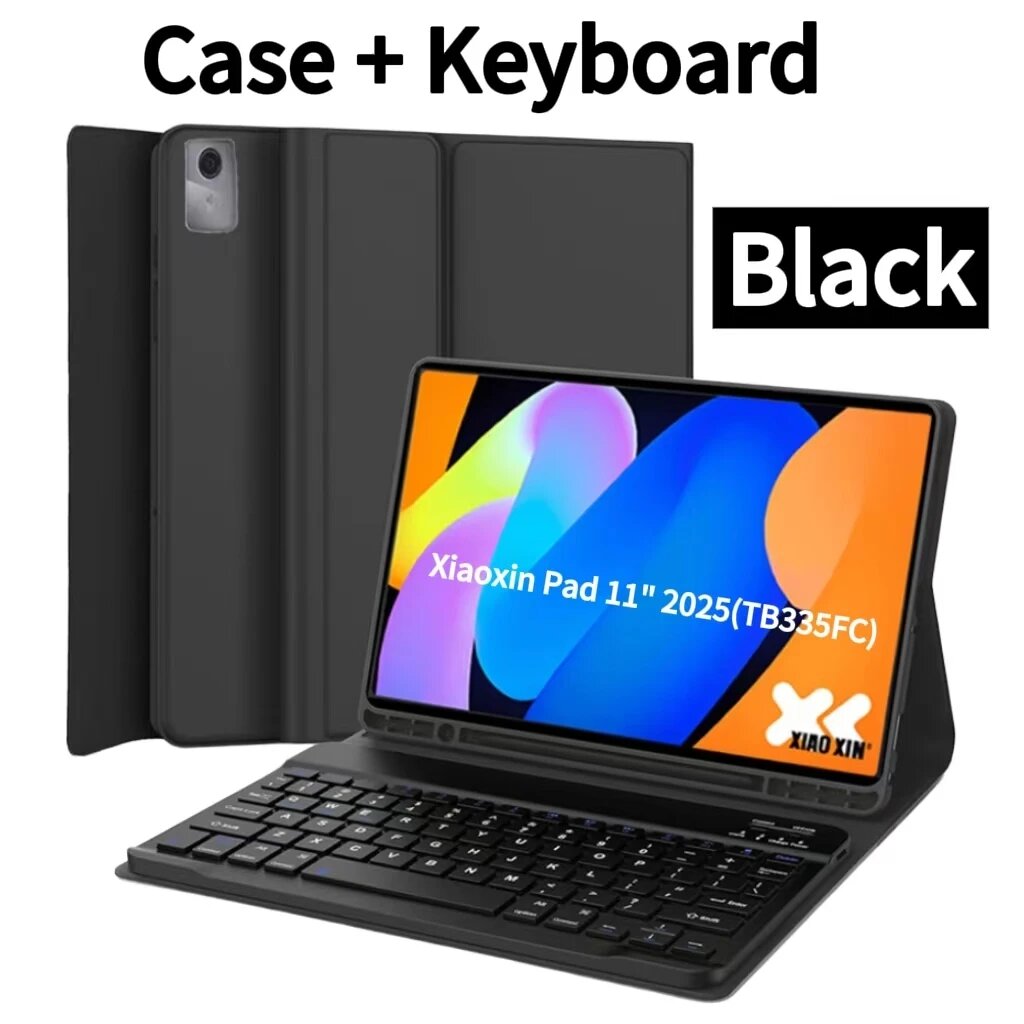 Чехол с клавиатурой для Lenovo Xiaoxin Pad 2025 11" HUAIBX Черный, Black 1, Russian