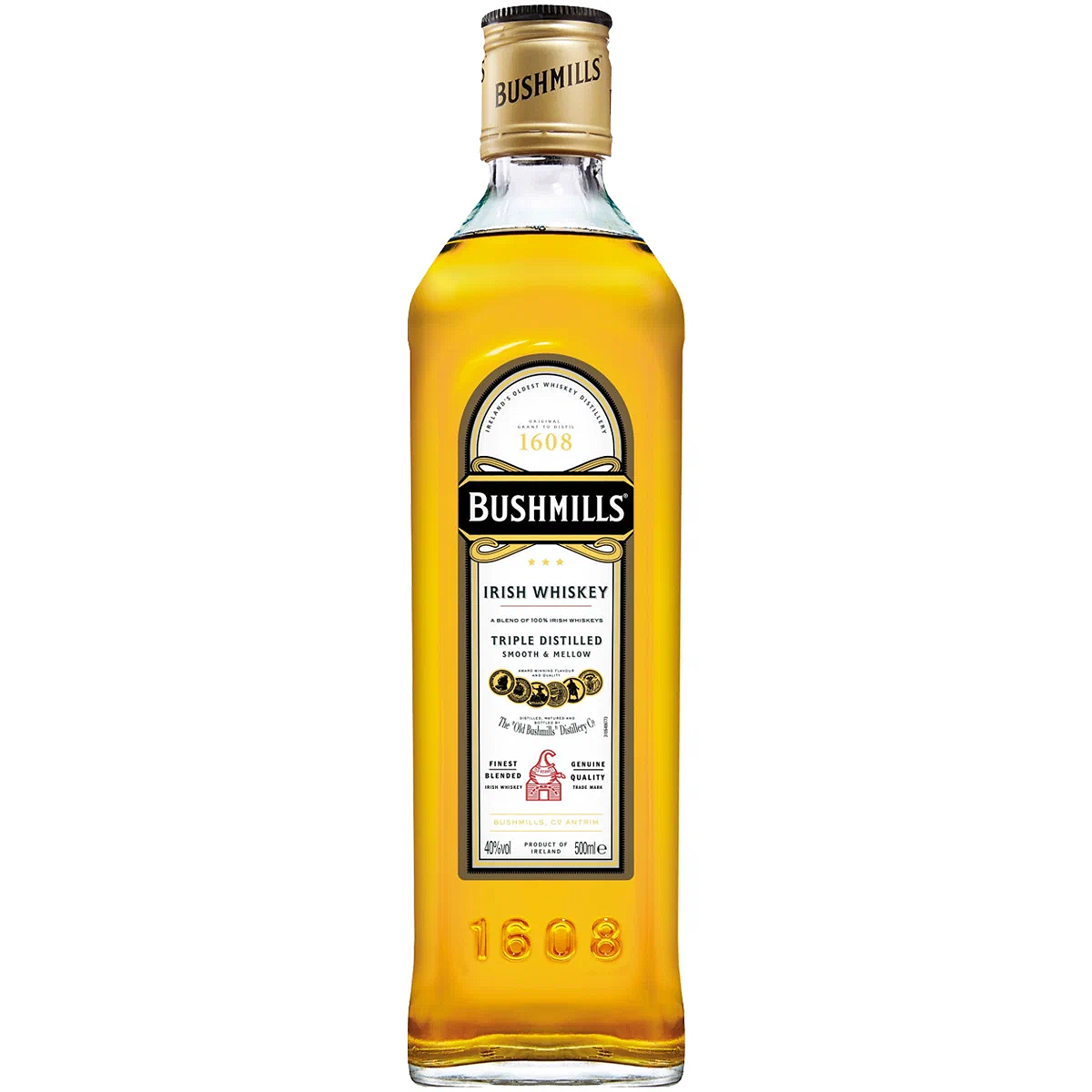 Виски Bushmills, купажированный, 0,5 л, Ирландия, крепость 40%