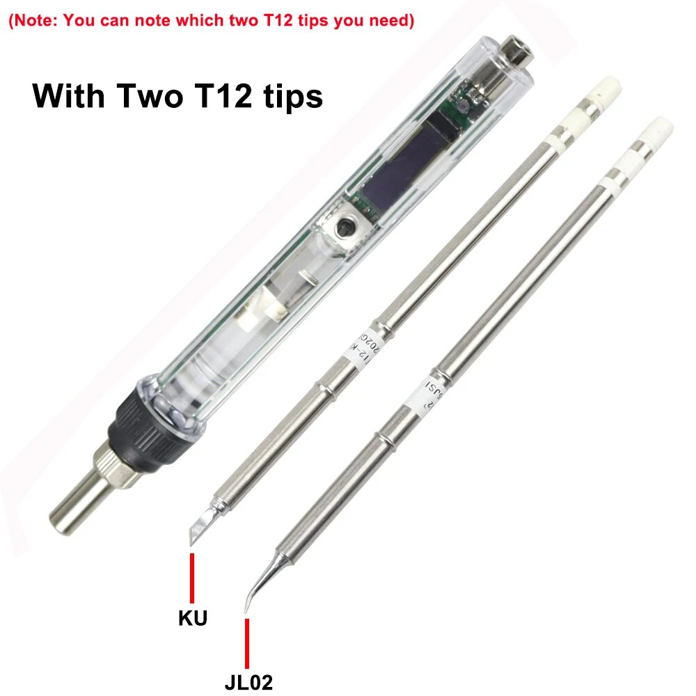 Цифровой OLED T12 мини-паяльник 72 Вт With 2 T12 Tips