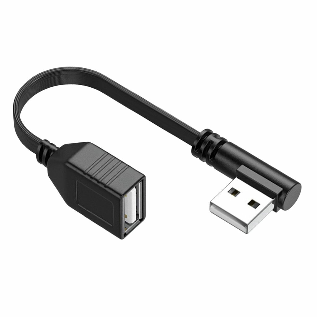 Плоский удлинитель USB2.0 с прямым изгибом