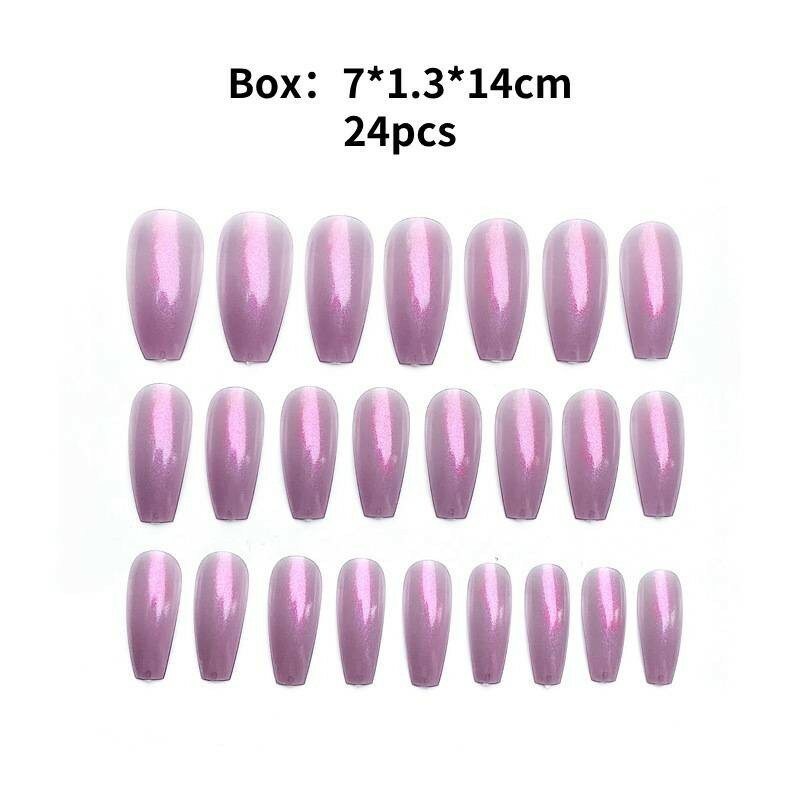 Тинa Наклейки для Ногтей European Long Ballet, 24 Штуки, Стиль Клея и Желе R4