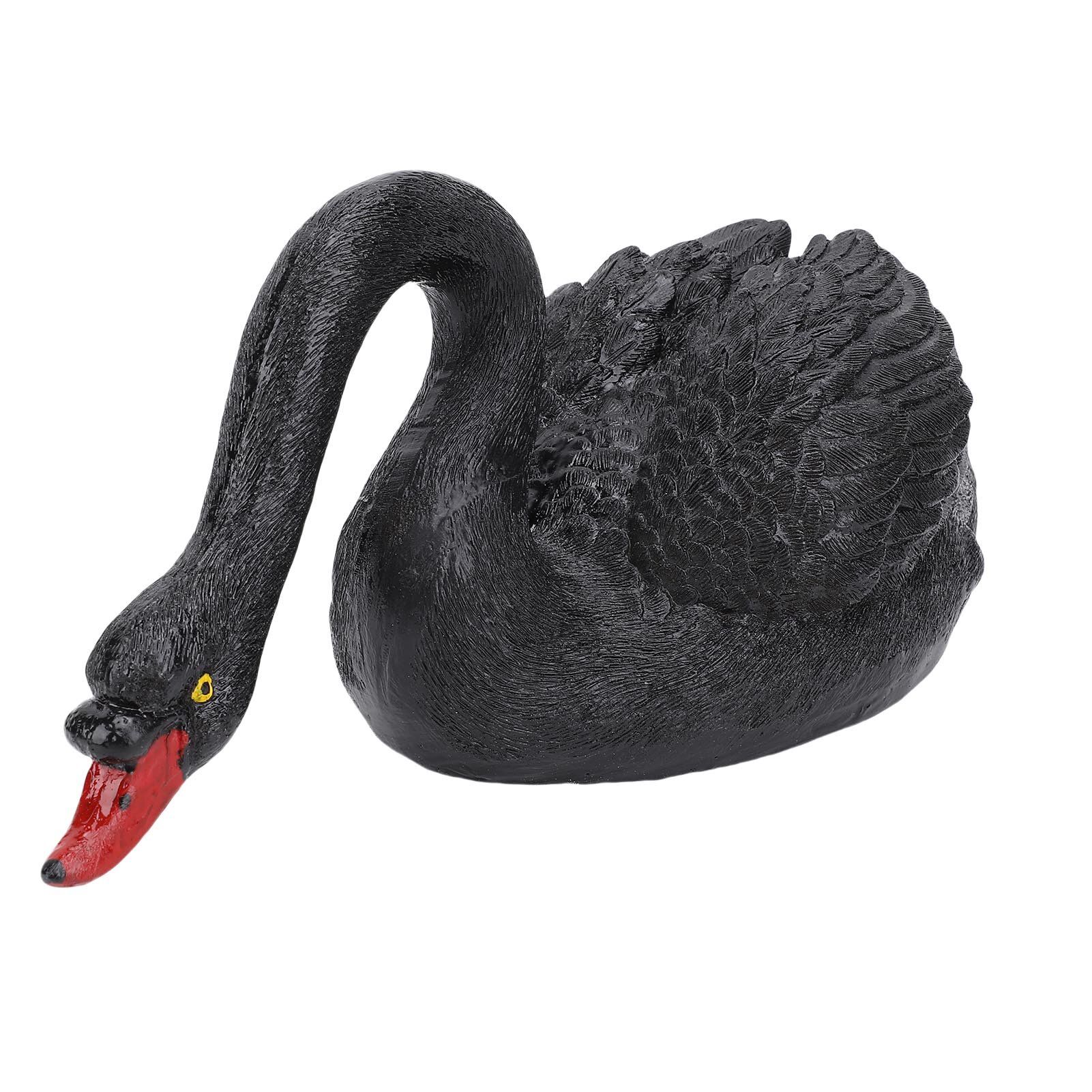 Фигурка лебедя из смолы, плавающая статуэтка лебедя для садового пруда, реалистичная скульптура животного для сада, украшение, черный цвет.