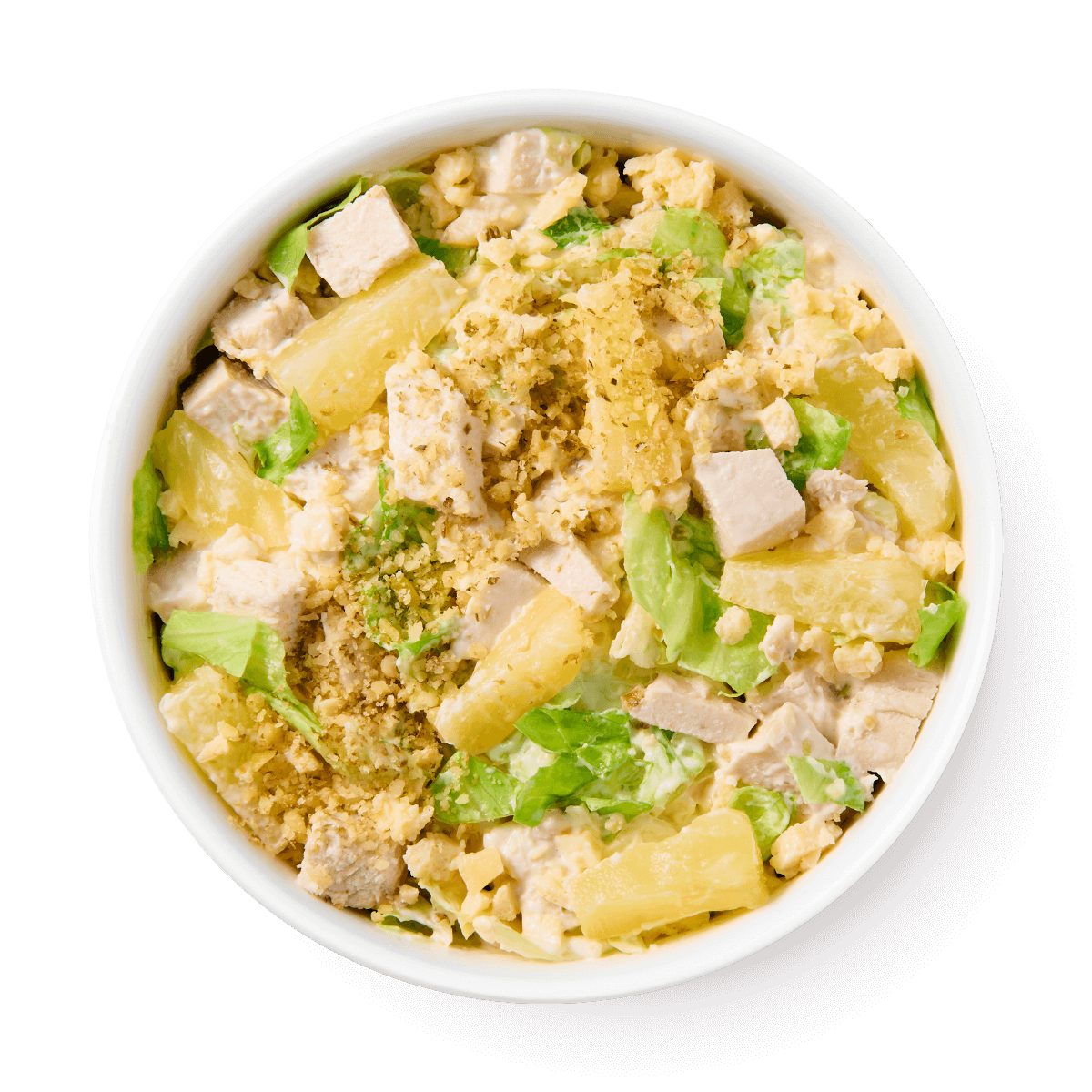 Салат с курицей и ананасами, с добавлением овощей и майонеза, 180 г