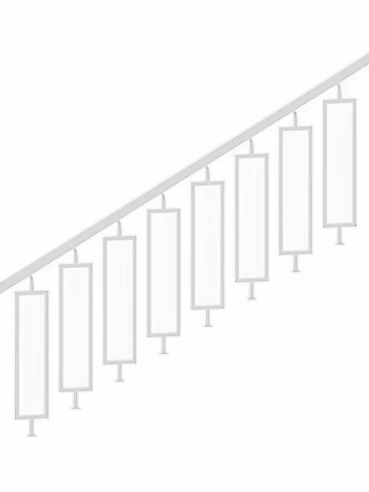 Металлические U-образные перила с стеклом для лестниц/чердаков, 1 шт. (кованые, внутренние ограждения)