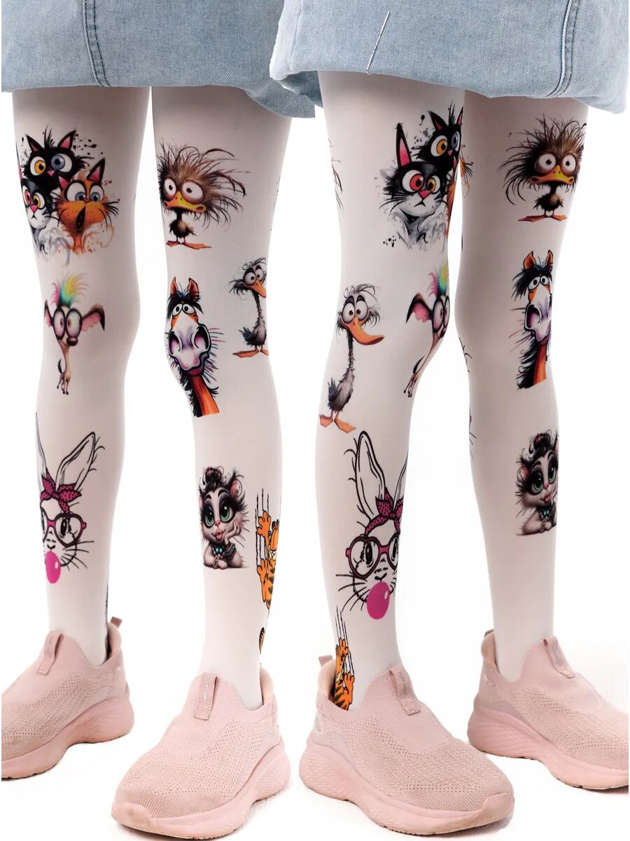Колготки TTights, 50 den, размер 8-10 лет, синий, черный, бежевый, коричневый, белый — фото 1