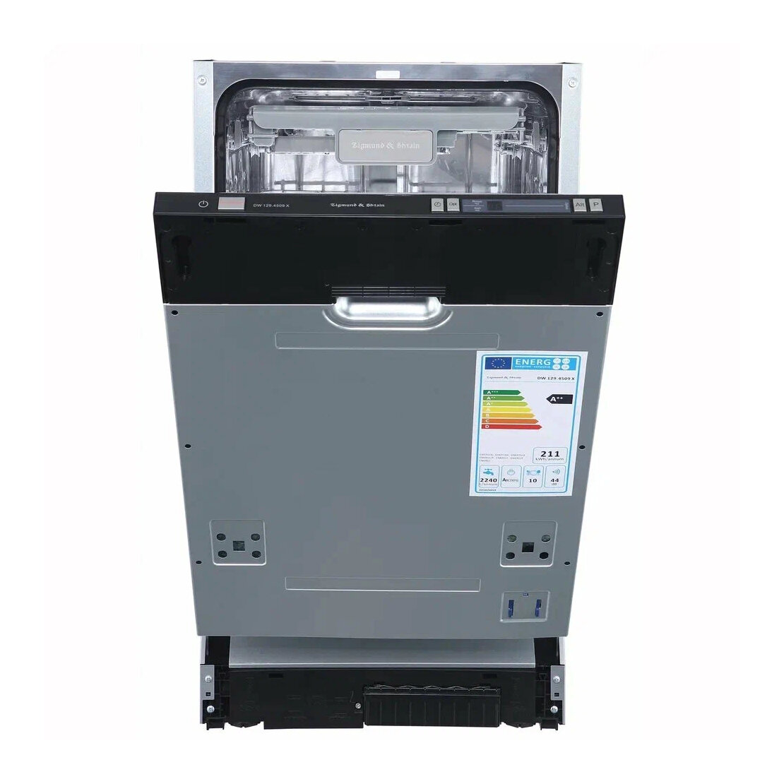 Встраиваемая посудомоечная машина Zigmund & Shtain DW129.4509X, 10 комплектов, отложенный старт, серебристый