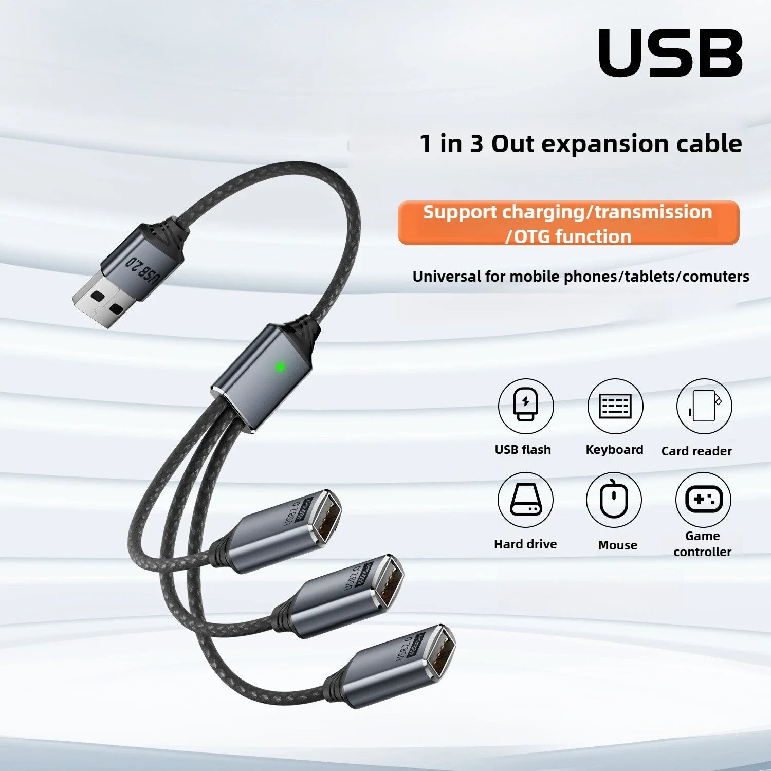 USB 1 в 3 концентратор Dawndesslo, USB to USB