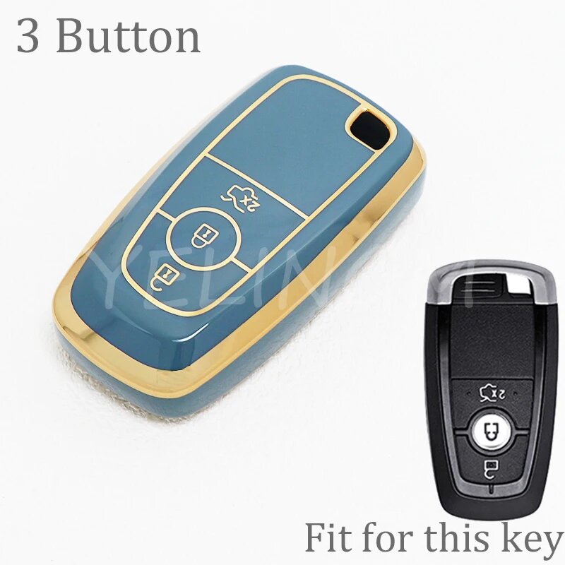 2 3 4 5-кнопочный брелок для Ford Escape F150 Explorer Kuga Edge Bronco Sport 3 Button Gold Grey