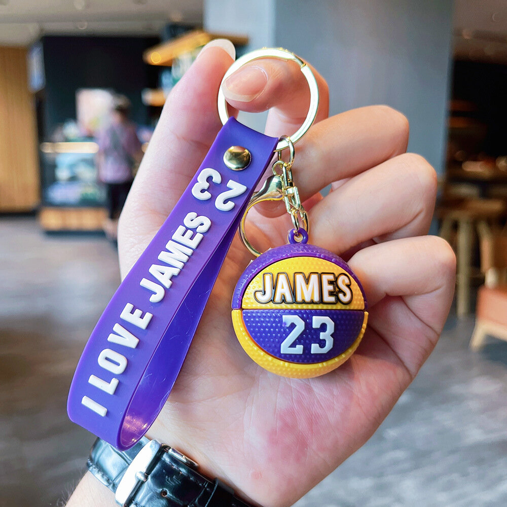 Креативные брелоки в виде баскетбольных кроссовок, парные рюкзаки, автомобильные брелоки и подвески для сумок. Баскетбольная кроссовка NBA №23, фиолетовая.