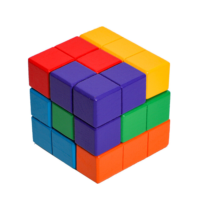 Цветная головоломка Сома для детей: деревянная обучающая игра для развития мышления и логики