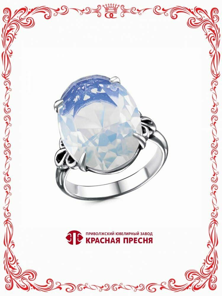 Кольцо, серебро, 925 проба, оксидирование