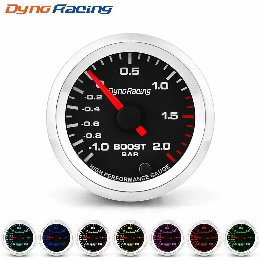 Dynoracing 2 "52 мм 12 В Турбо Датчик наддува, 7 цветов, Указатель наддува с шаговым двигателемsp