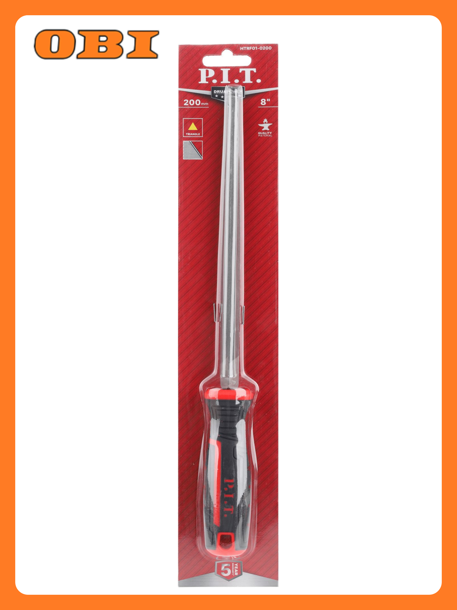 Напильник трёхгранный с двухкомпонентной рукояткой P.I.T. HTRF01-0200