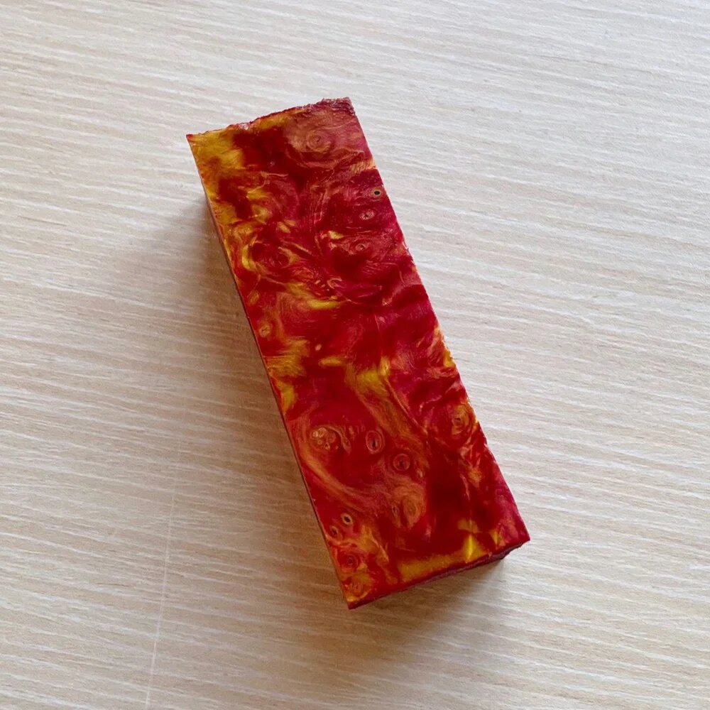 Стабилизированная древесина из кленовой смолы для рукоятки ножа B2 65x24x21mm