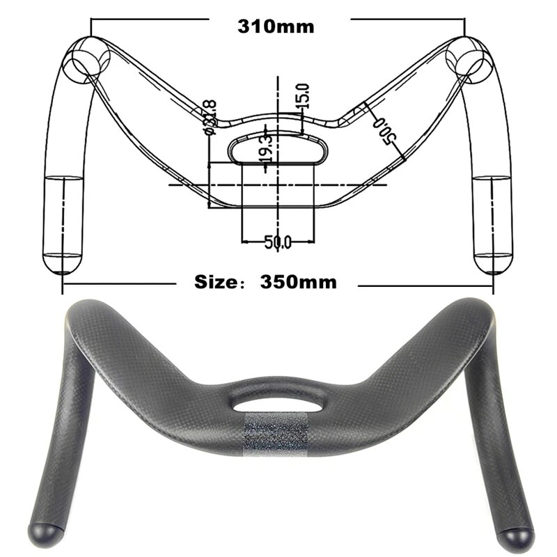 BIKEDOC SU8 Карбоновый руль для велоспорта 325/350 мм SU8 350mm