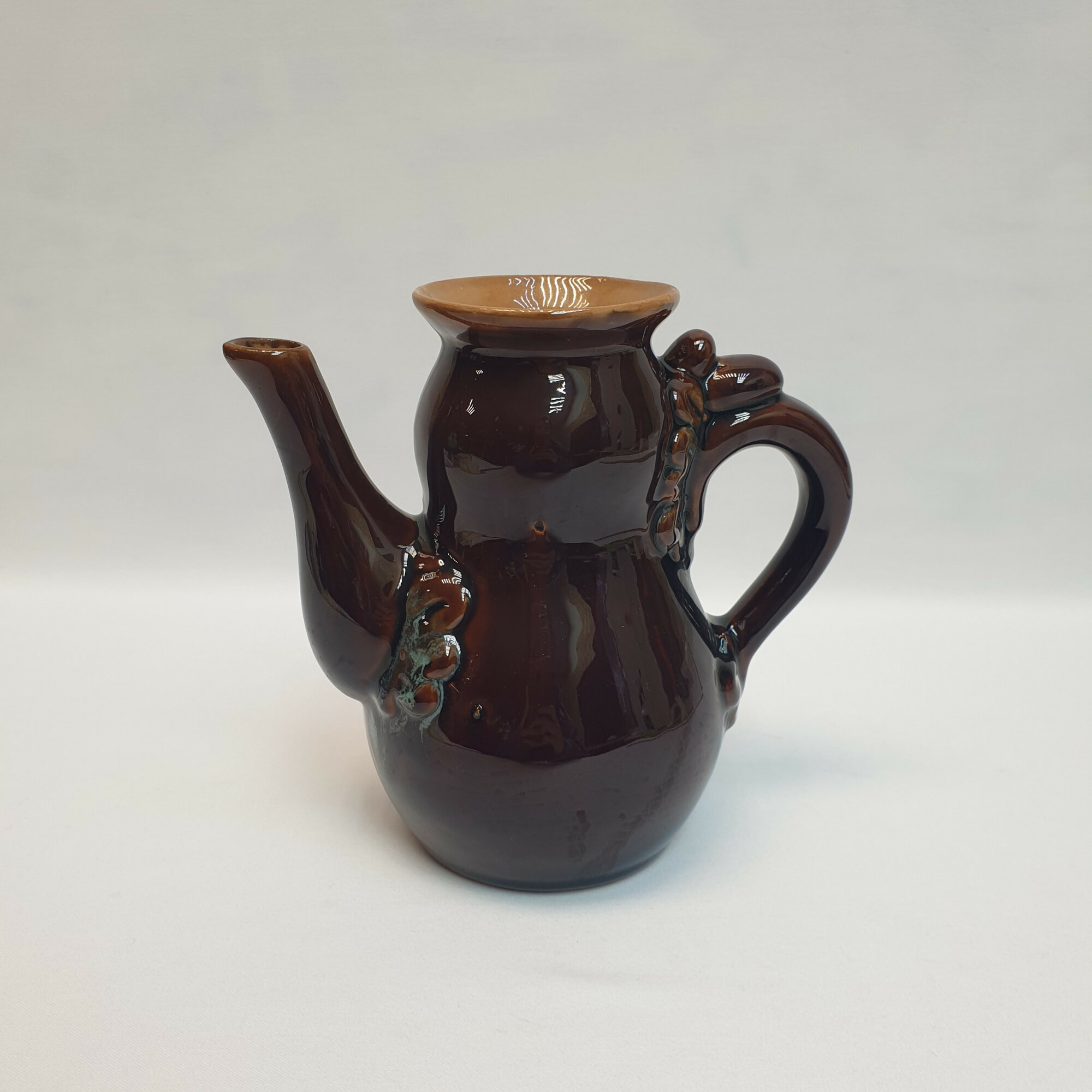 Керамический чайник 16 см на 750 мл, Орловская керамика. Винтаж, СССР.