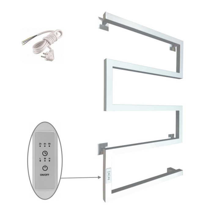 Полотенцесушитель электрический Altasan ШалимарПроф 80х50 белый матовый