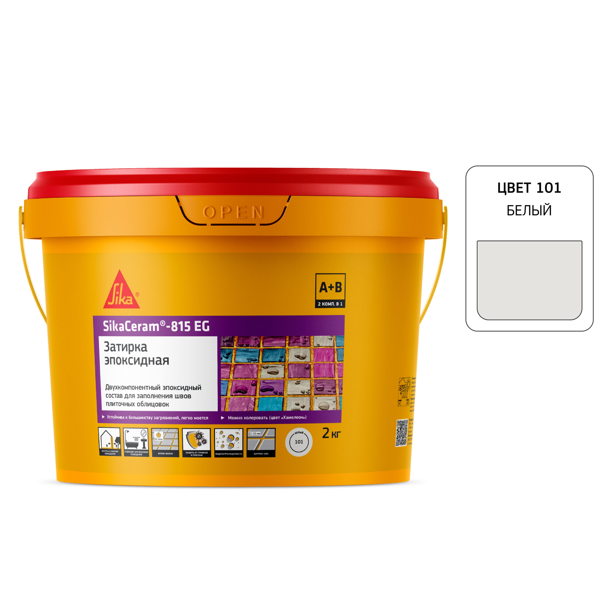 SIKA Ceram-815 EG(AB)101/белый Вед 2КГ Двухкомпонентная эпоксидная затирка 682143