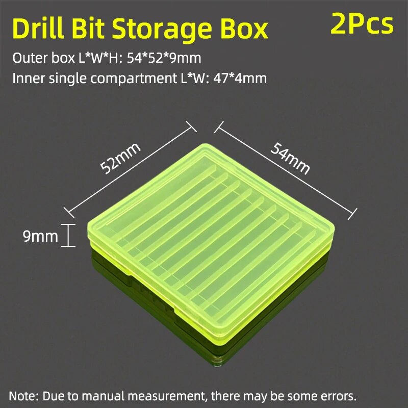 Коробка для хранения сверл, коробка для фрезерных резцов, аксессуары для спиральных сверл, кейс для сверл с 10 отсеками, Пластиковый пустой органайзер, коробка 2Pcs Empty Box