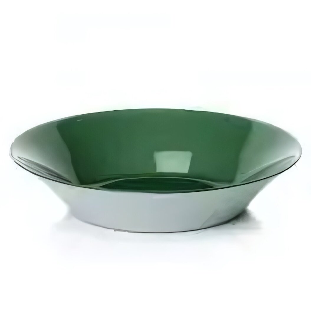 Суповая тарелка «Сити» 22 см, стекло, двухцветный дизайн (зеленый/серый)