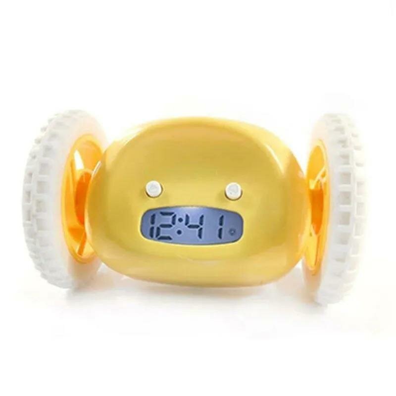 Creative cute lazy alarm clock novelty electronic clock children cartoon wheel will run alarm clock