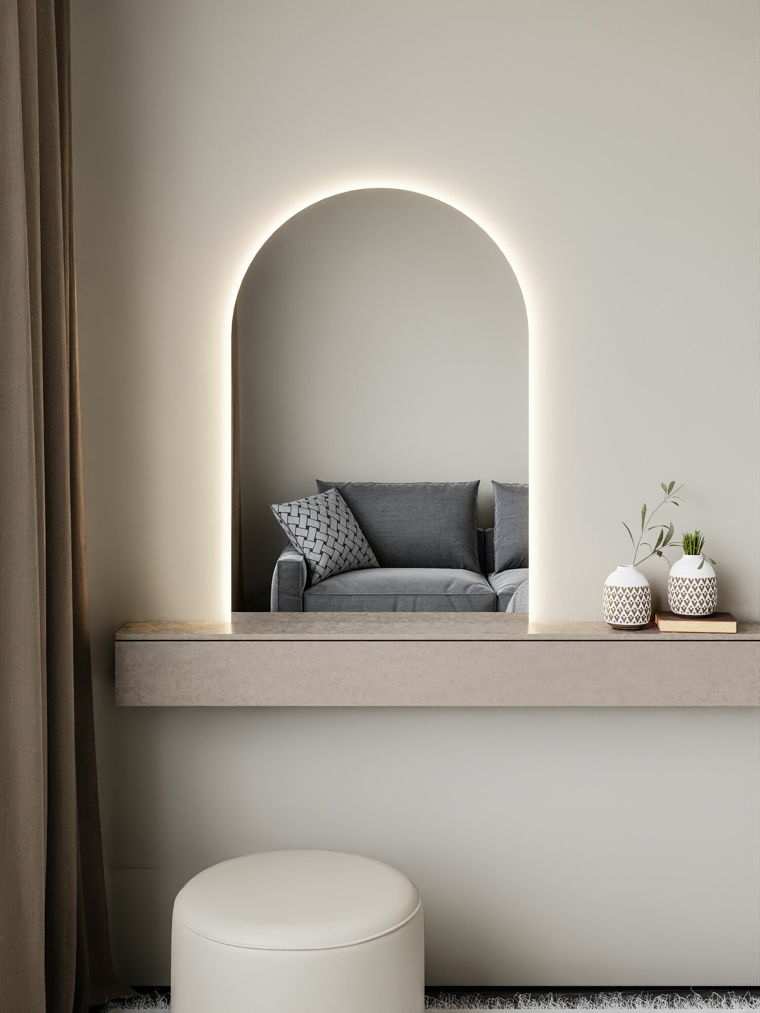 Зеркало настенное 90х60 см. BLX MIRROR М5 фигурное с подсветкой нейтральный свет 4500К