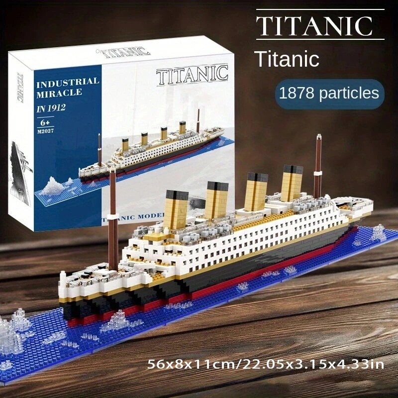 Титаник 1878pcs, модель корабля из микро-блоков