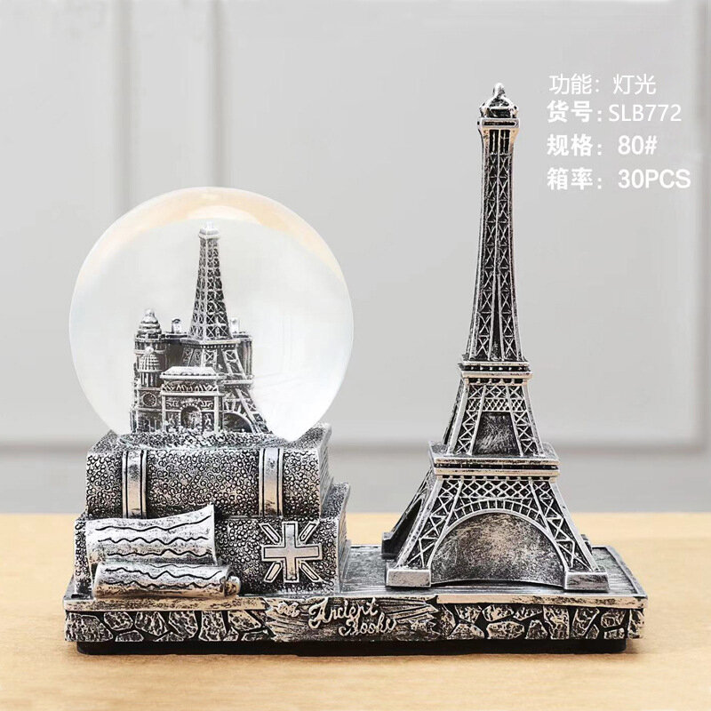 Винтажный башенный песочный таймер, хрустальный шар, музыкальная шкатулка, светящийся настольный орнамент, подарок на выпускной или Рождество для студентов