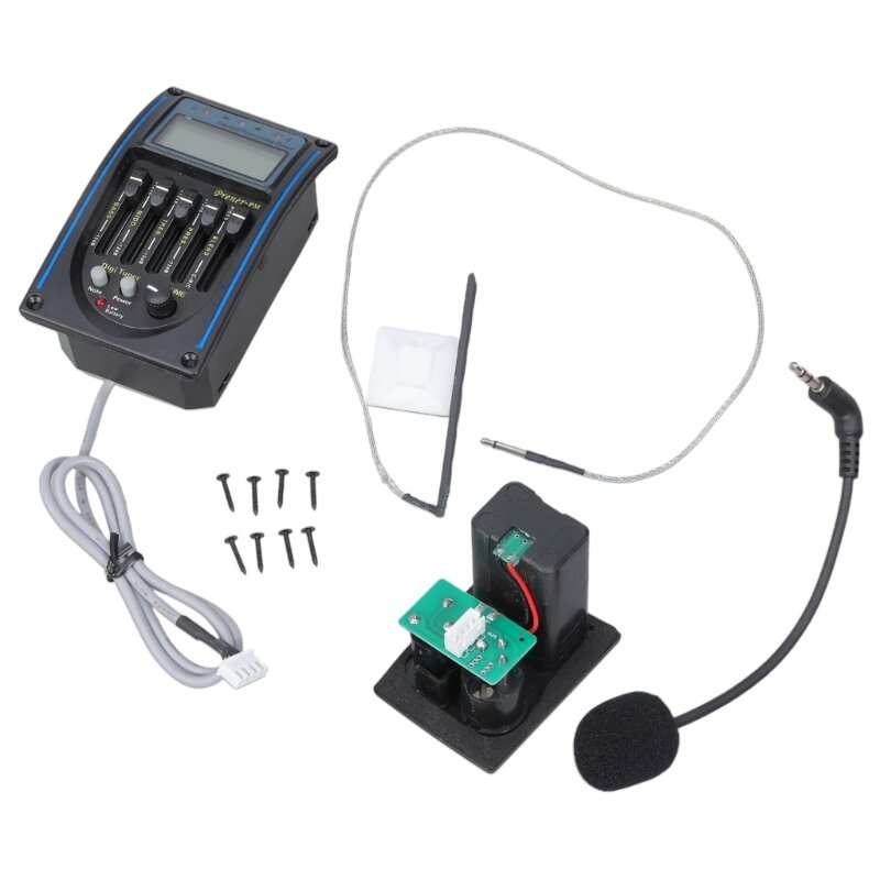 LC-5 5-Полосный Комплект Пьезо-Звукоснимателя Для Акустической Гитары, Предусилитель Эквалайзера, ЖК-Тюнер, Система Пьезо-Звукоснимателя, Эквалайзер с Микрофоном и ЖК-дисплеем