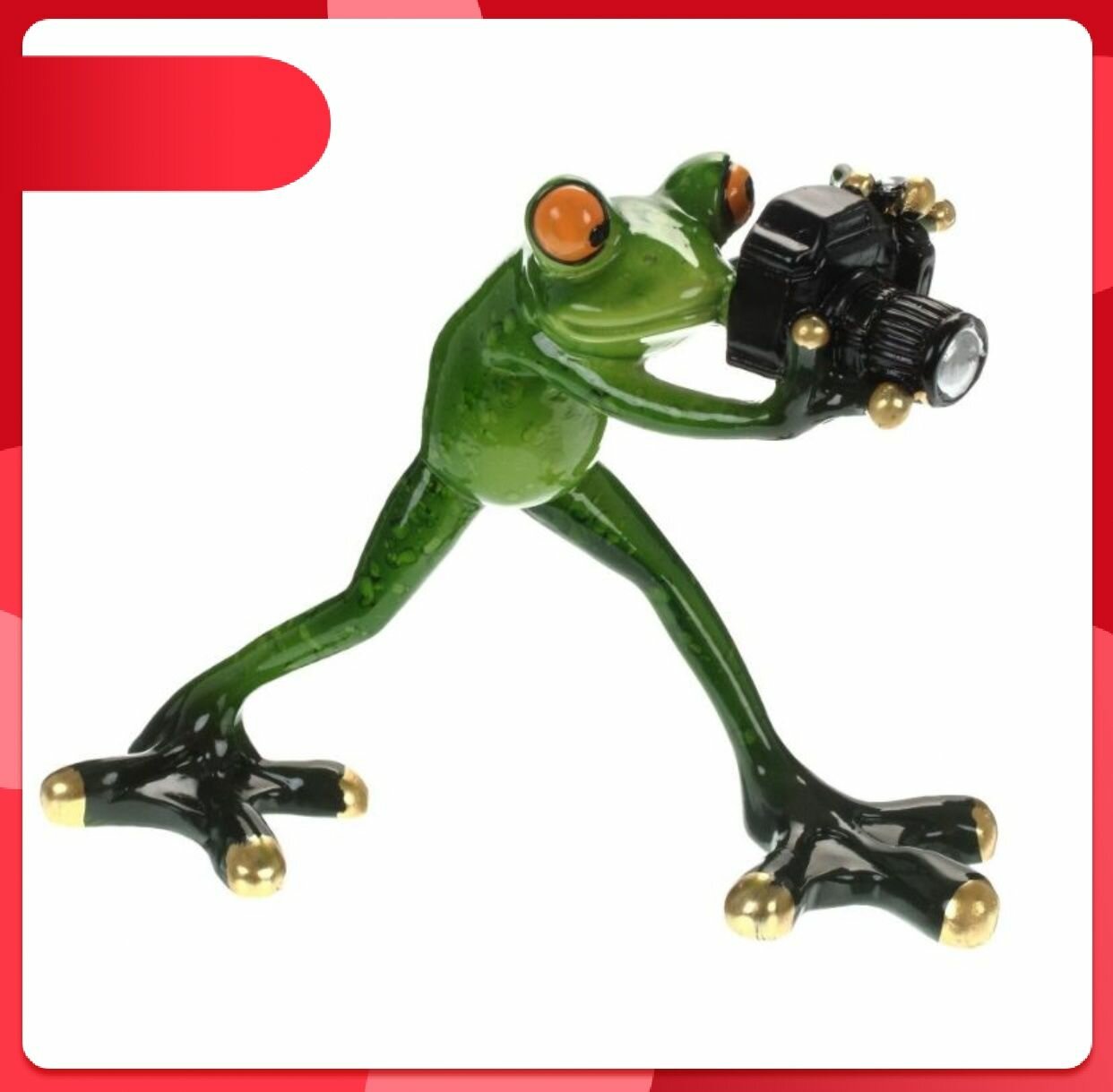 Фигурка лягушка фотограф