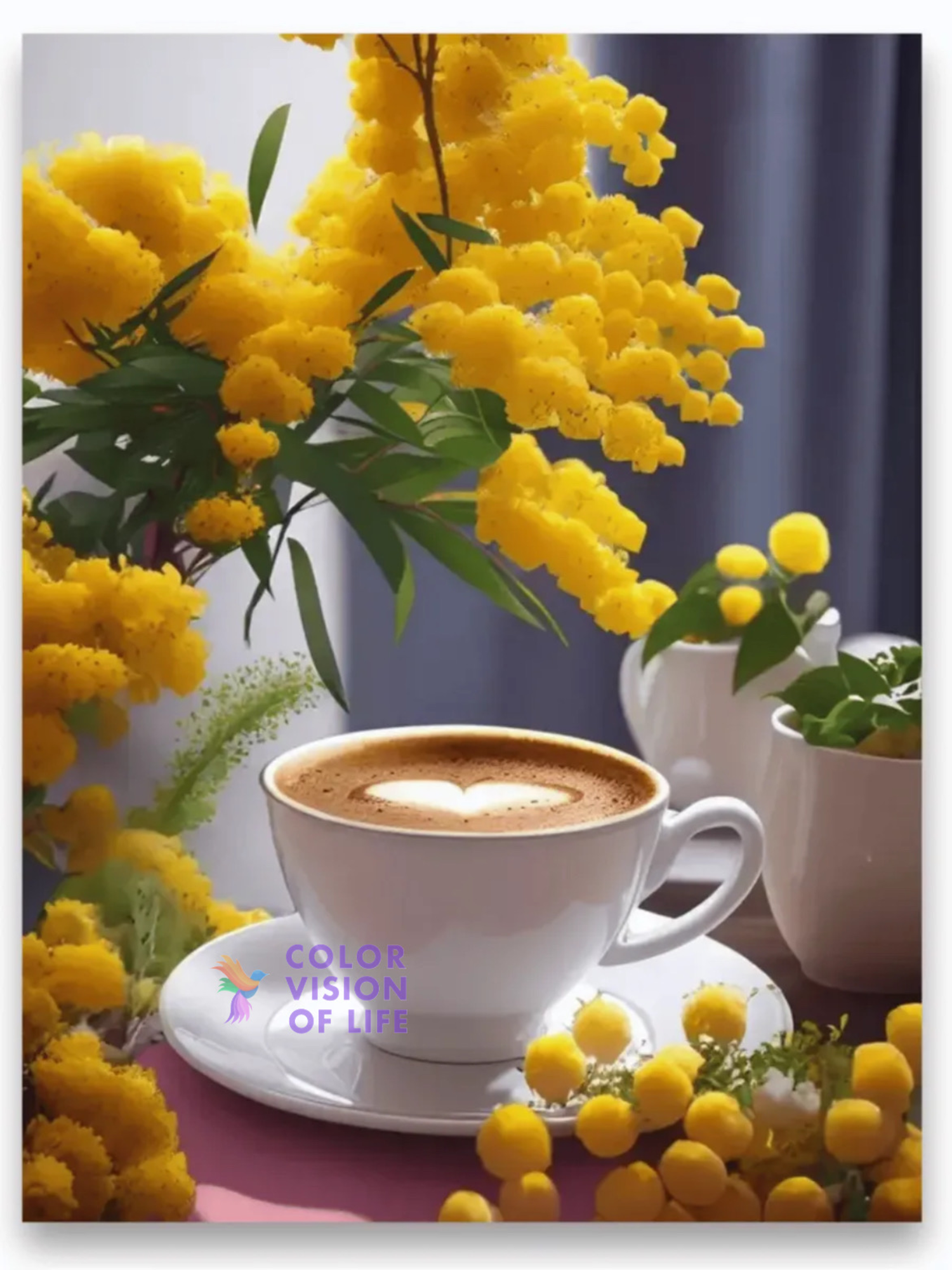 Алмазная мозаика на подрамнике «Мимоза»