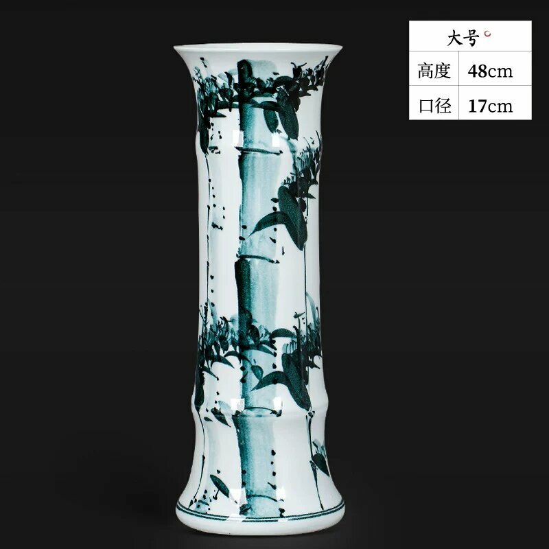 Большая напольная ваза из керамики Цзиндэчжэнь, расписная вручную, с изображением богатого бамбука, для аквапоники,