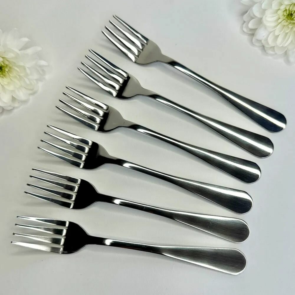 Вилка для салата 6 предм. серебристый, зеркальный