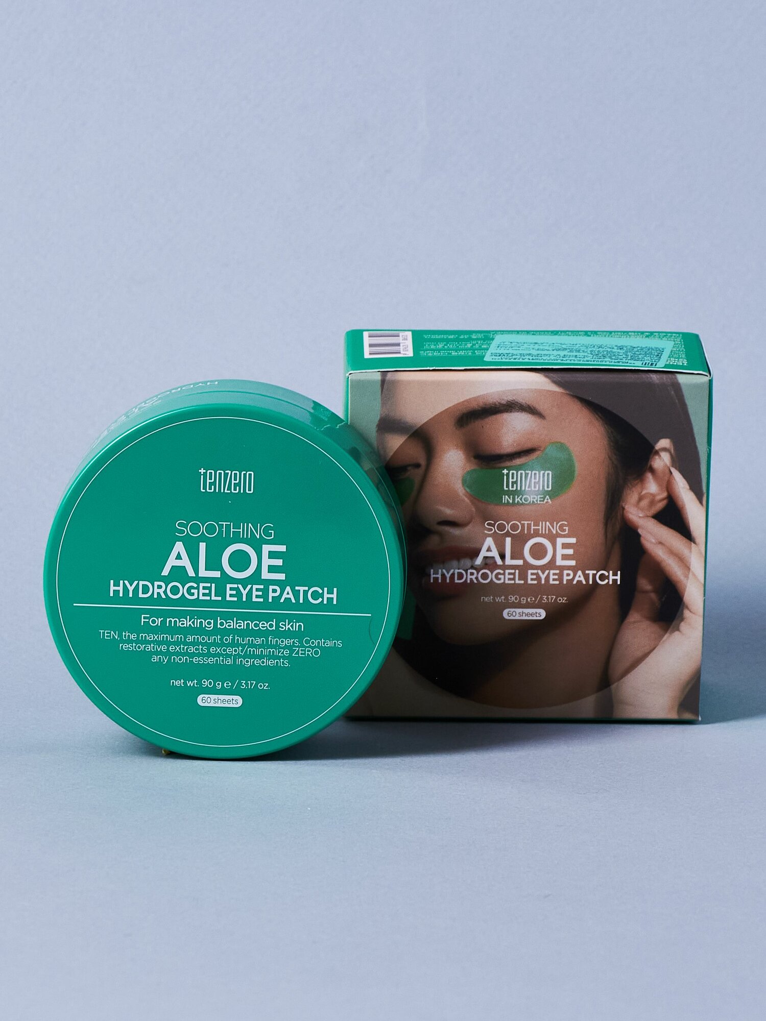 TENZERO Гидрогелевые патчи под глаза с алое 90г (60шт) Soothing Aloe Hydrogel Eye Patch