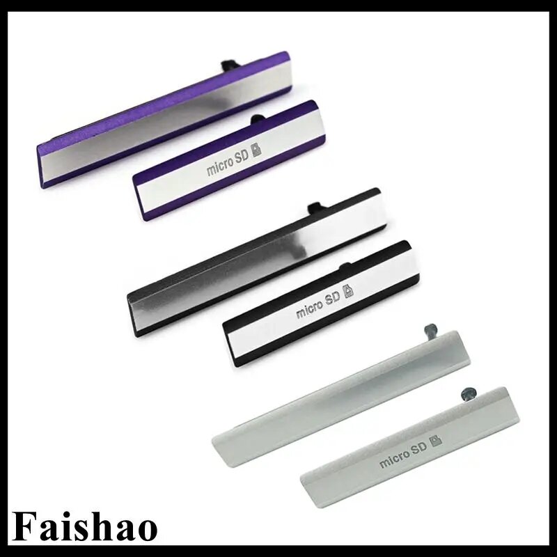 Faishao новое зарядное устройство Micro SD USB порт слот для Sim-карты Пылезащитная крышка комплект заглушек для Sony Xperia Z2 D6502 D6503 D6543 L50W Черный