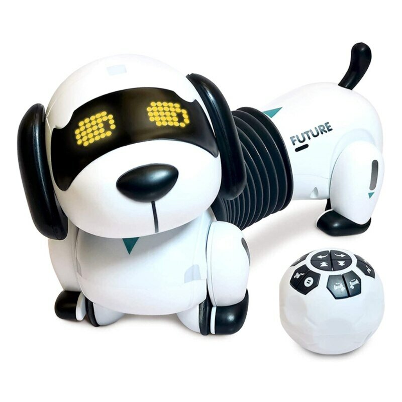 Дистанционное управление Dachshund Dog RC Robot Stunt Dog Игрушка Электронный Пэт Программироваемый робот Следующий RC Robot & amp; Животные (белые)