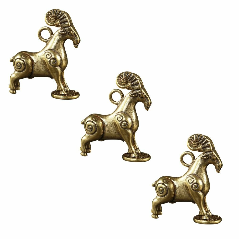 Фигурки Коз, 3 Штуки Бронзового Декора для Интерьеров