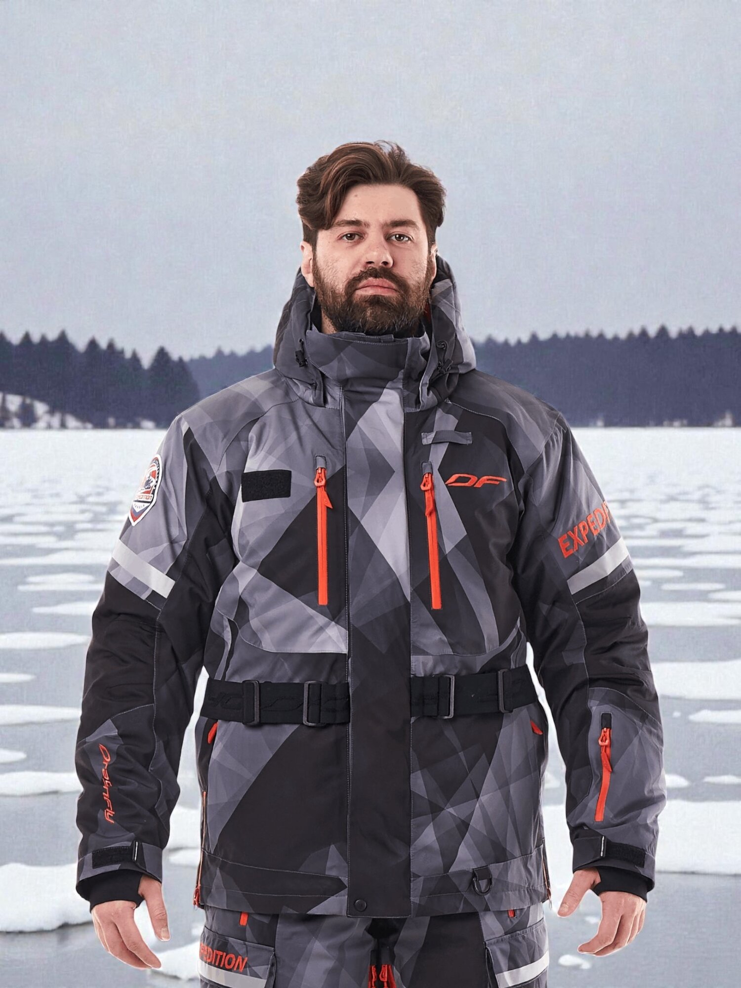 Куртка зимняя мужская Dragonfly EXPEDITION Camo - Dark Grey 2024 - Размер XXL