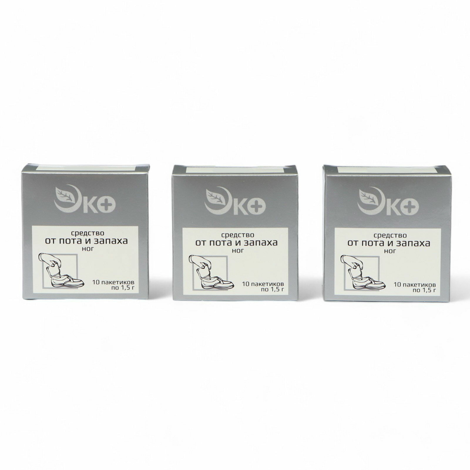 Средство от пота и запаха ног Экотекс, 10 пакетиков по 1.5 г, 3 набора