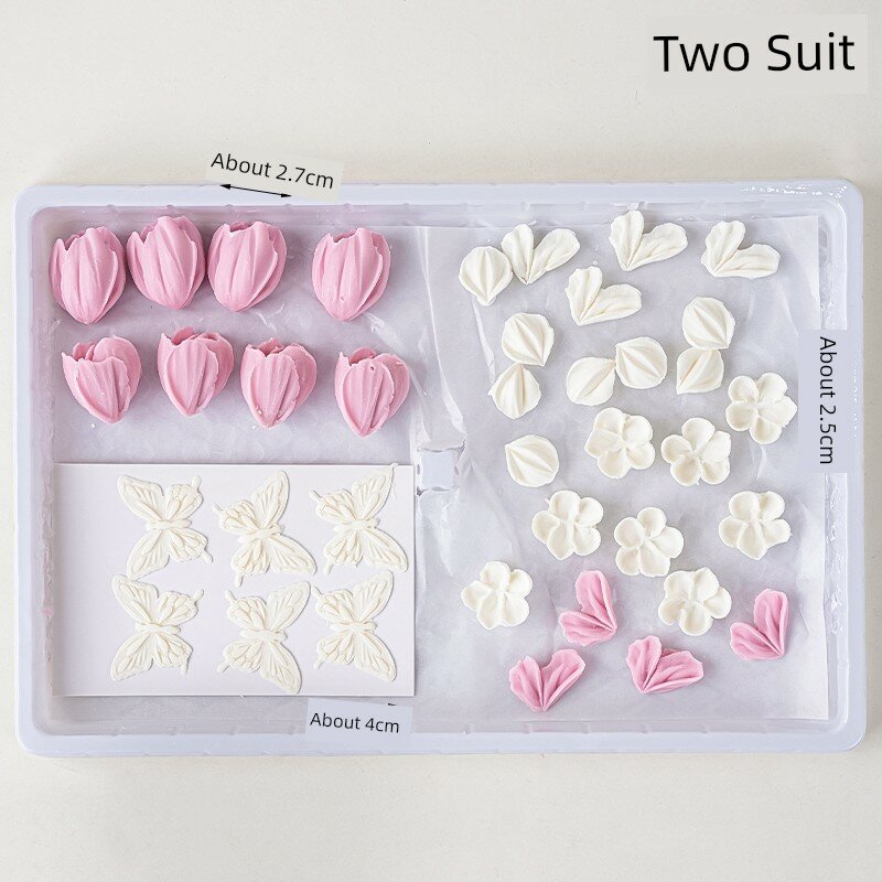 Модная силиконовая форма для выпечки в виде тюльпана, для декора тортов, из фонтанчика или шоколада, в виде лепестков,