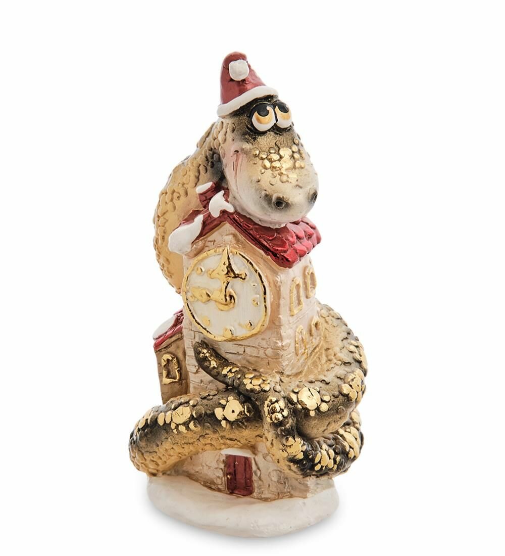 Фигурка гипсовая Змея на часах A977672 Народные промыслы, Гипс