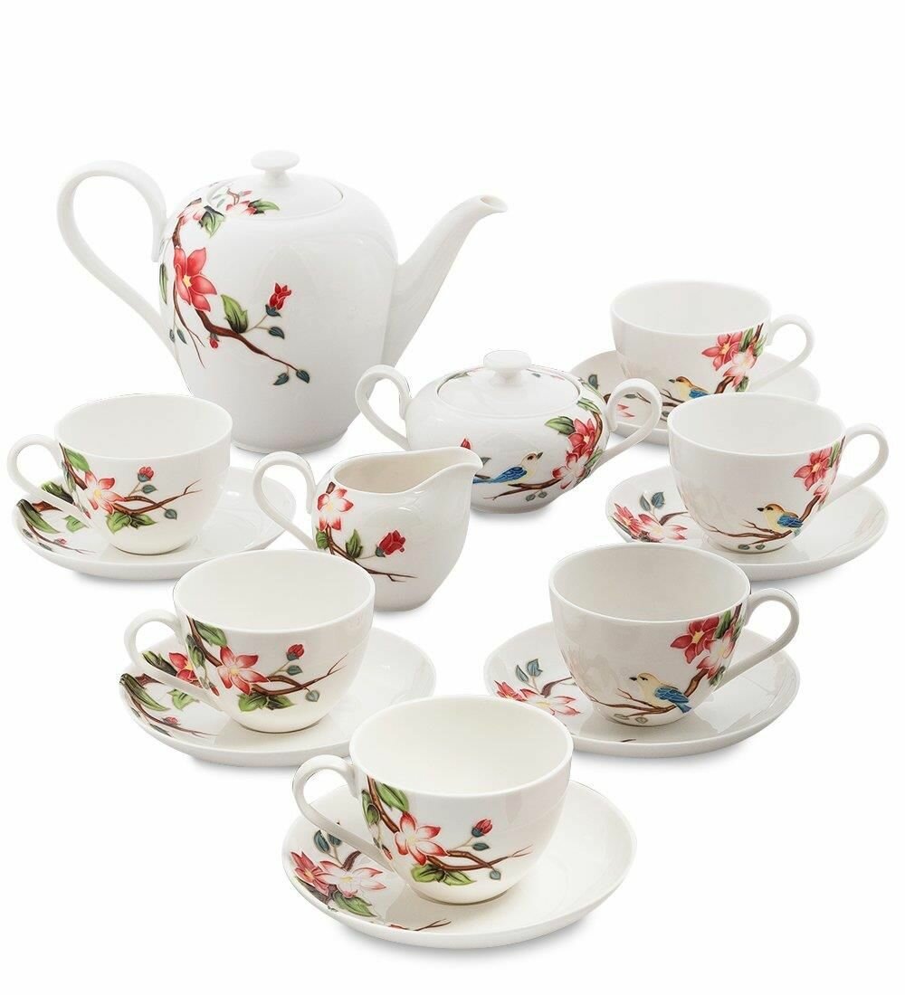 Чайный сервиз на 6 персон Райская птица (Pavone) A2071562 Pavone, Фарфор