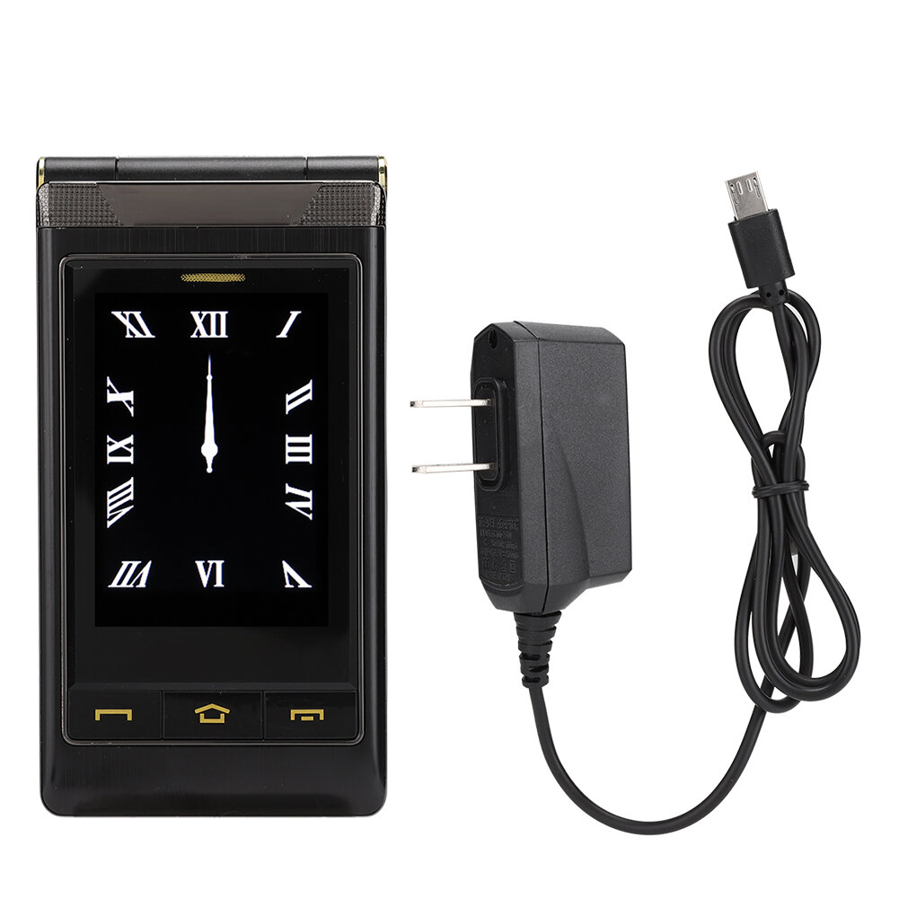 G10-1 Flip HD с двойным экраном и черным телефоном, большой аккумулятор для мобильных устройств China Mobile / China Unicom (100–240 В), вилка стандарта США