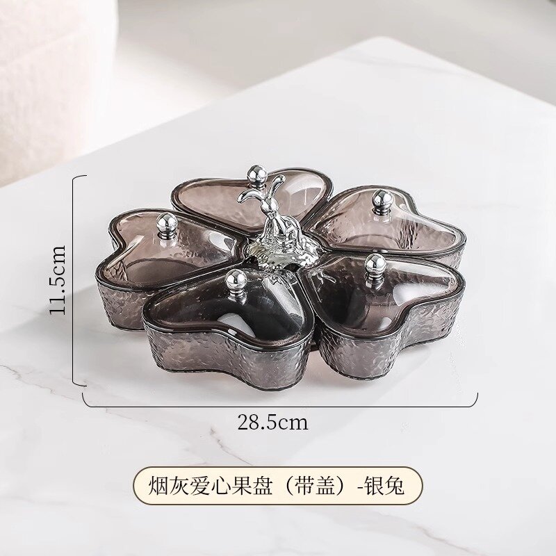 Вращающаяся тарелка для сухофруктов для домашнего использования, тарелка для закусок на кофейном столике в гостиной, новый роскошный стиль, высококачественная тарелка для хранения фруктов
