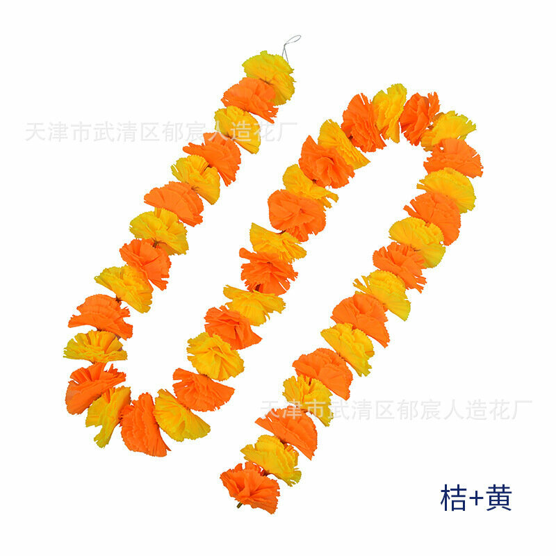 Цветочный венок из календулы, стиль Amazon, популярный гавайский венок для фестивалей и вечеринок, носимый на шее, красочный декоративный венок