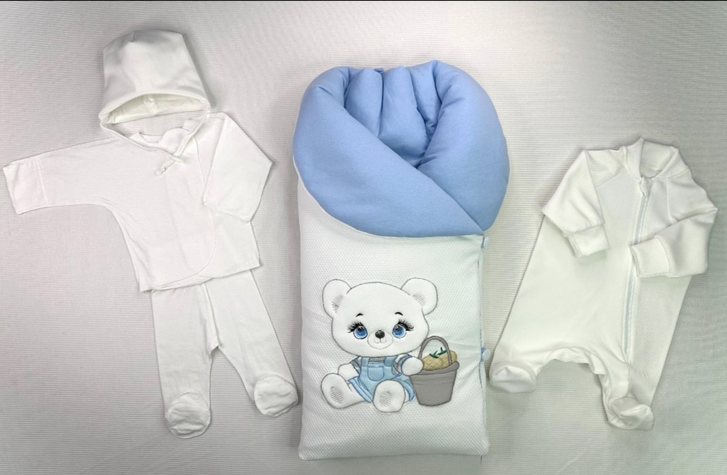 Комплект на выписку из роддома демисезон ЛМ-1625 голубой, 100х100