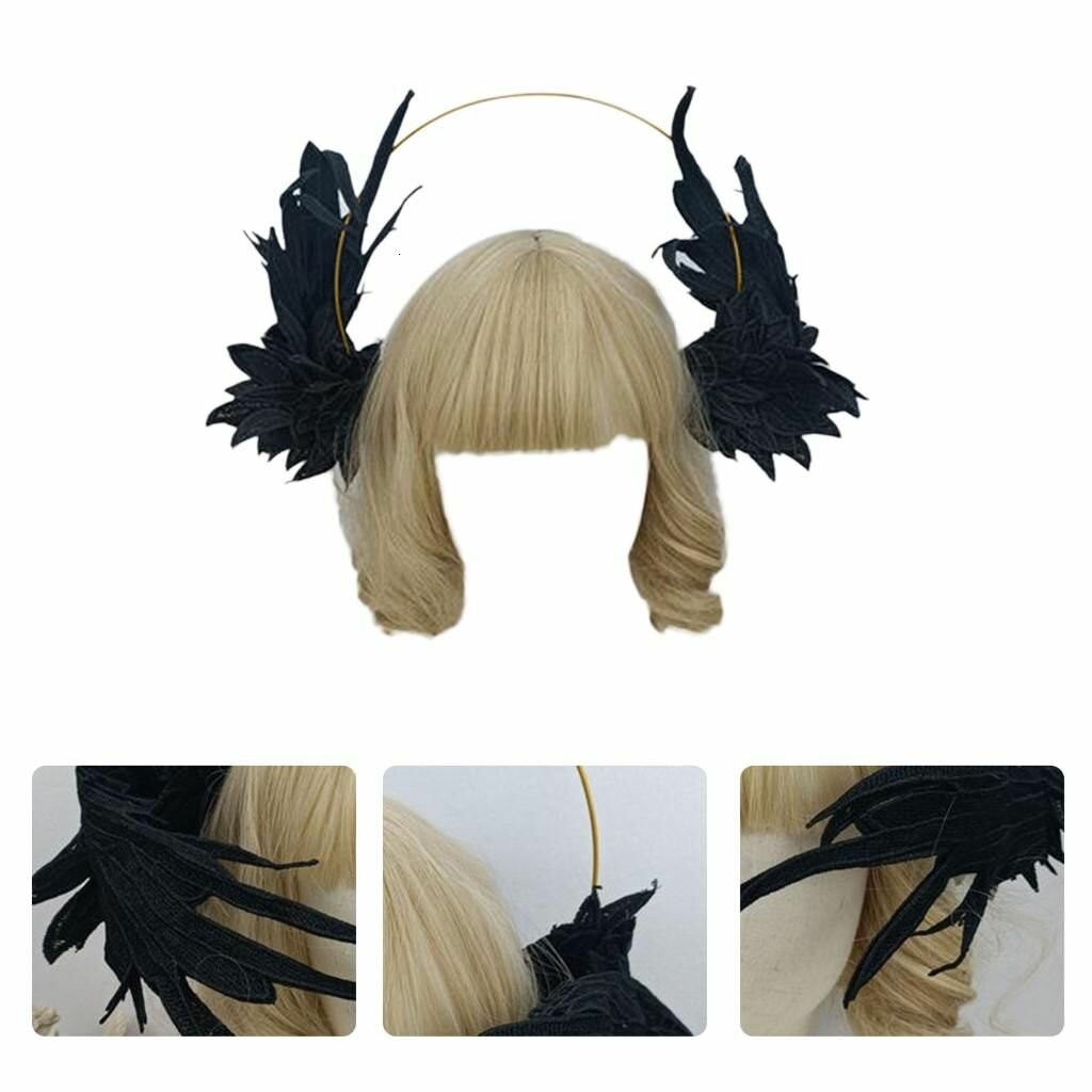 Нимбы, короны, Повязка на голову Богини, Ангельские диадемы и для женской готической свадьбы